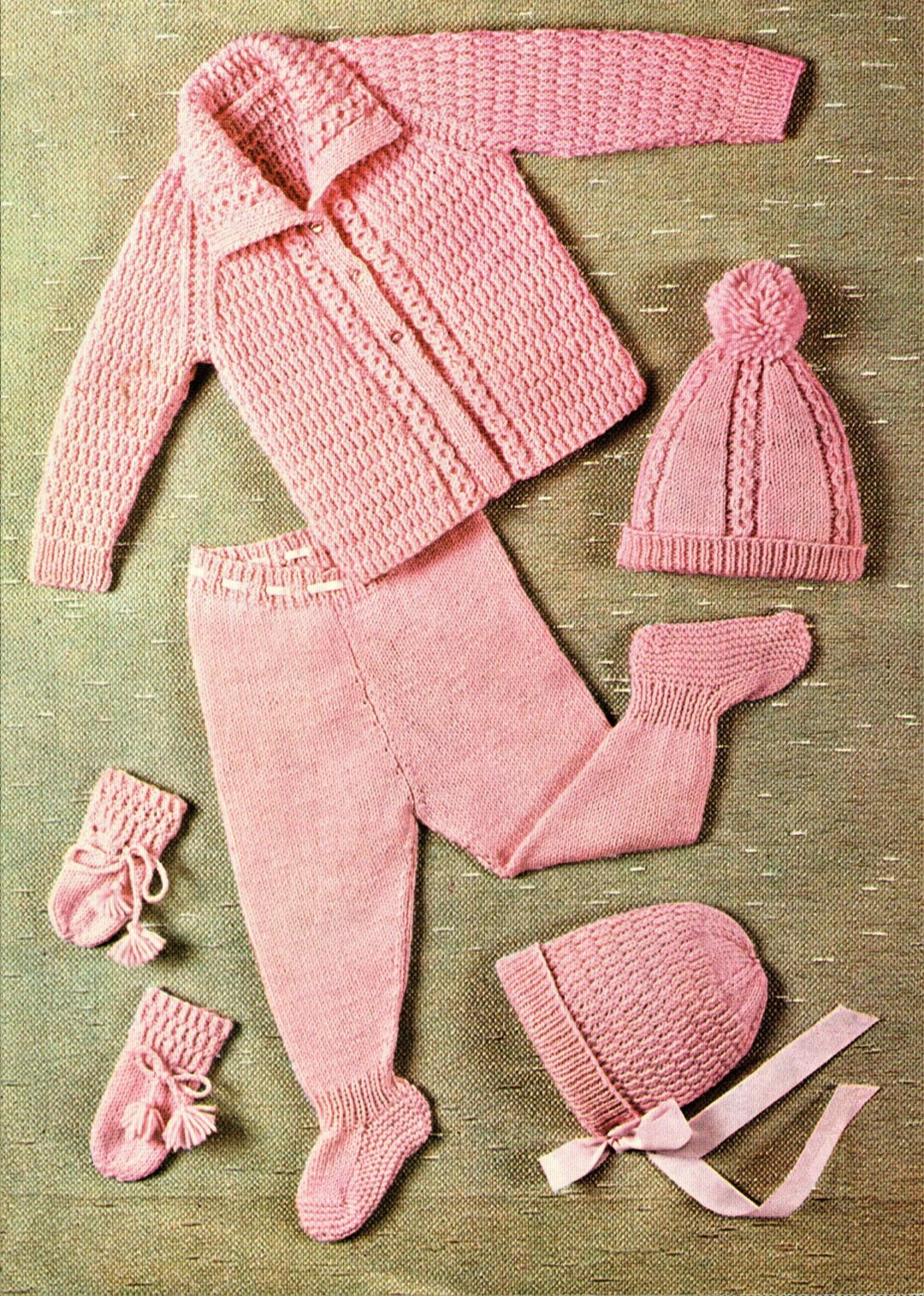 PDF Knitting Pattern-vintage Baby Pram Suit in Dk/8ply Wool- Chest 19 ...