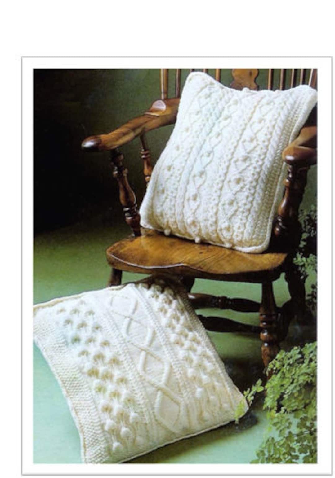 Cable Cushion Cover Knitting Pattern in Dk 8 Ply Light Worsted Wool ...
