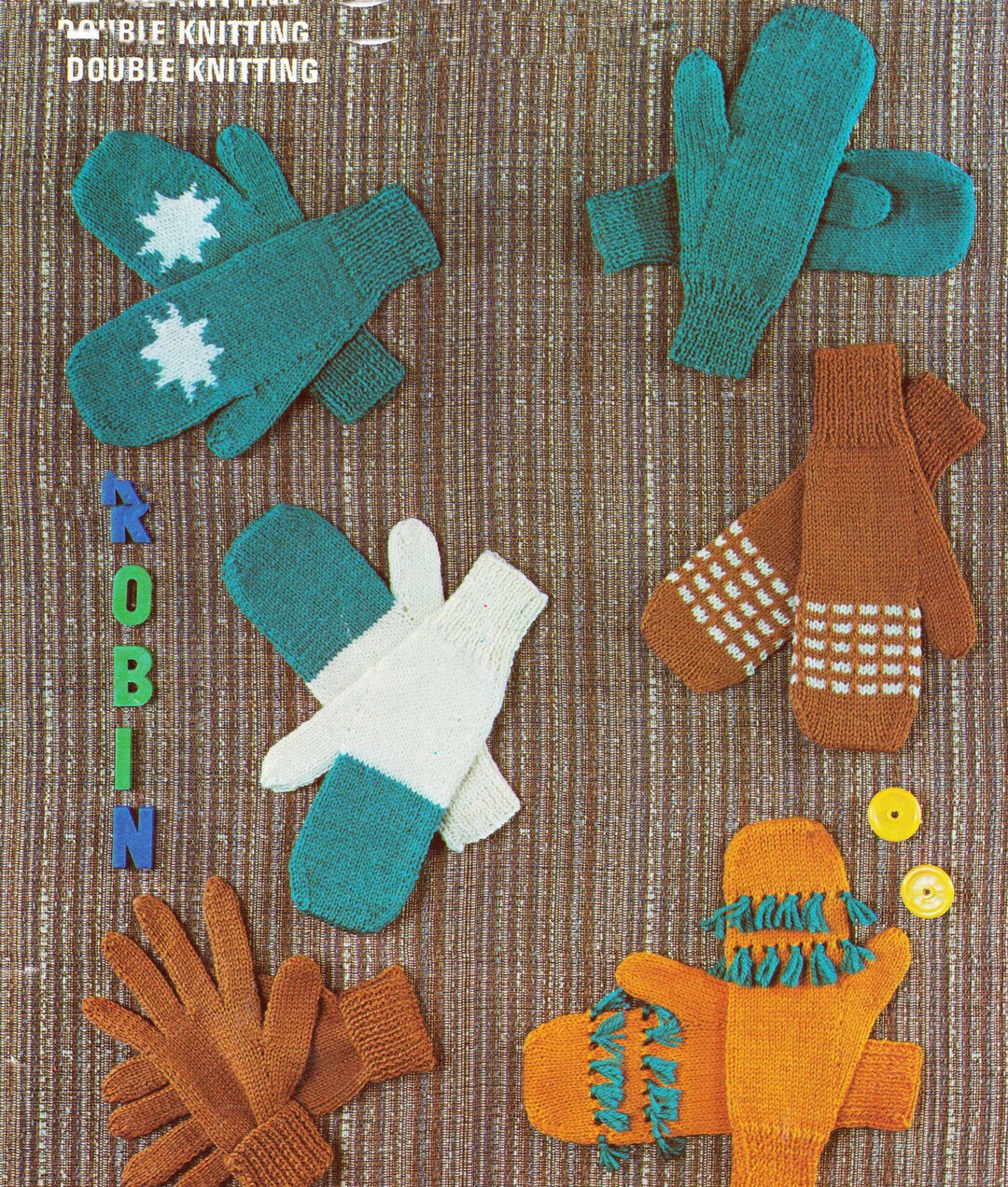 Winter Gloves & Mittens- Knitted on 2 Needles in DK 8 Ply Light Worsted ...