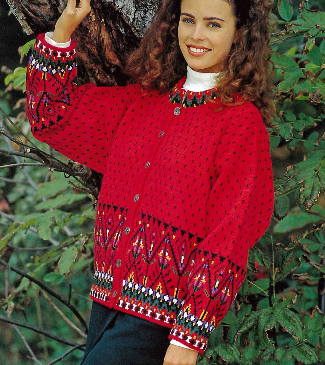 Icelandic, Scandinavian Cardigan- Knitting Pattern, Fair Isle, Womens ...