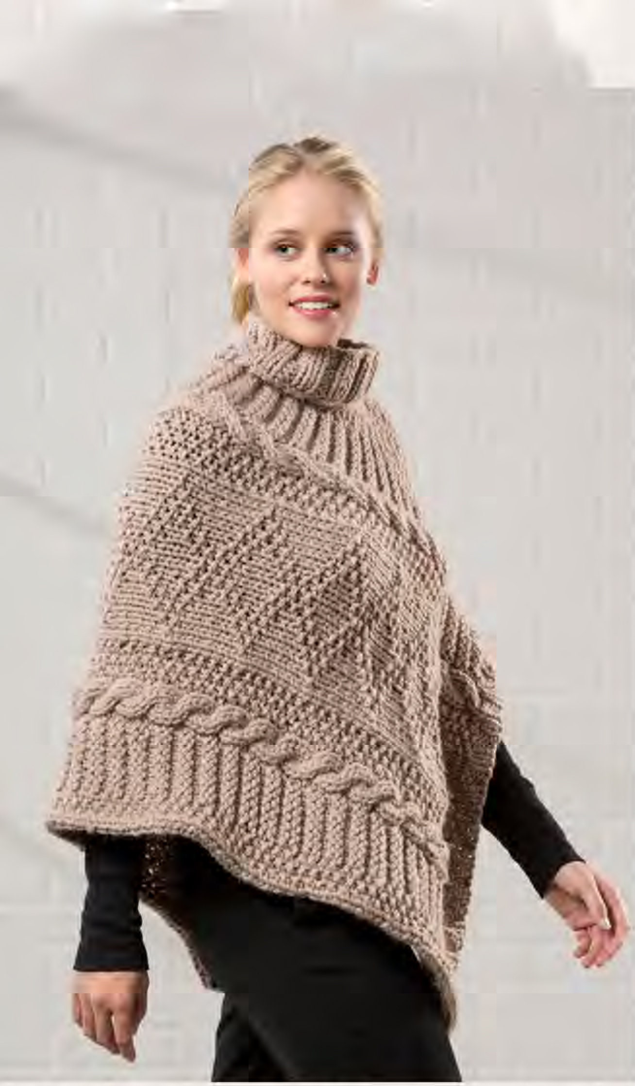 Poncho With Sleeves Knitting Pattern
