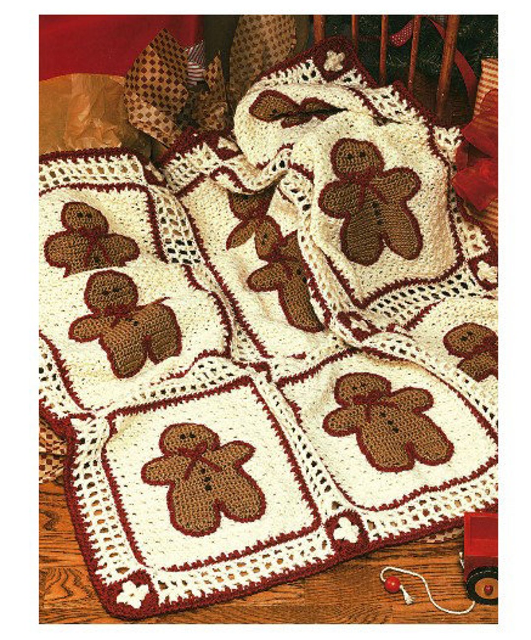 PDF Crochet Pattern-baby Blanket- Gingerbread Men Afghan - Cover ...
