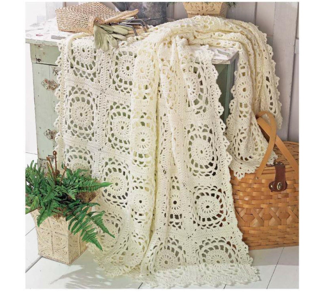 Lace Afghan/blanket/shawl- Crochet Pattern- Instant Download- Medium ...