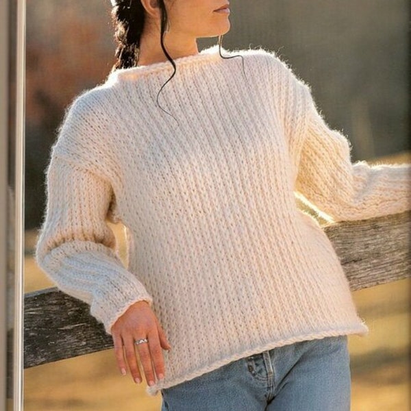 Funnel Neck Sweater Knitting Pattern - Etsy