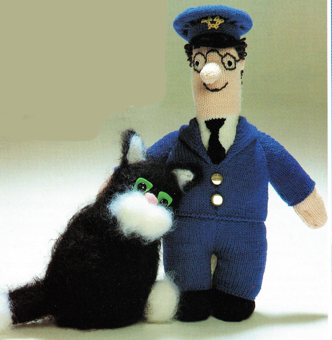 Knitting Pattern- Boys - Postman Pat and His Black and White Cat ...