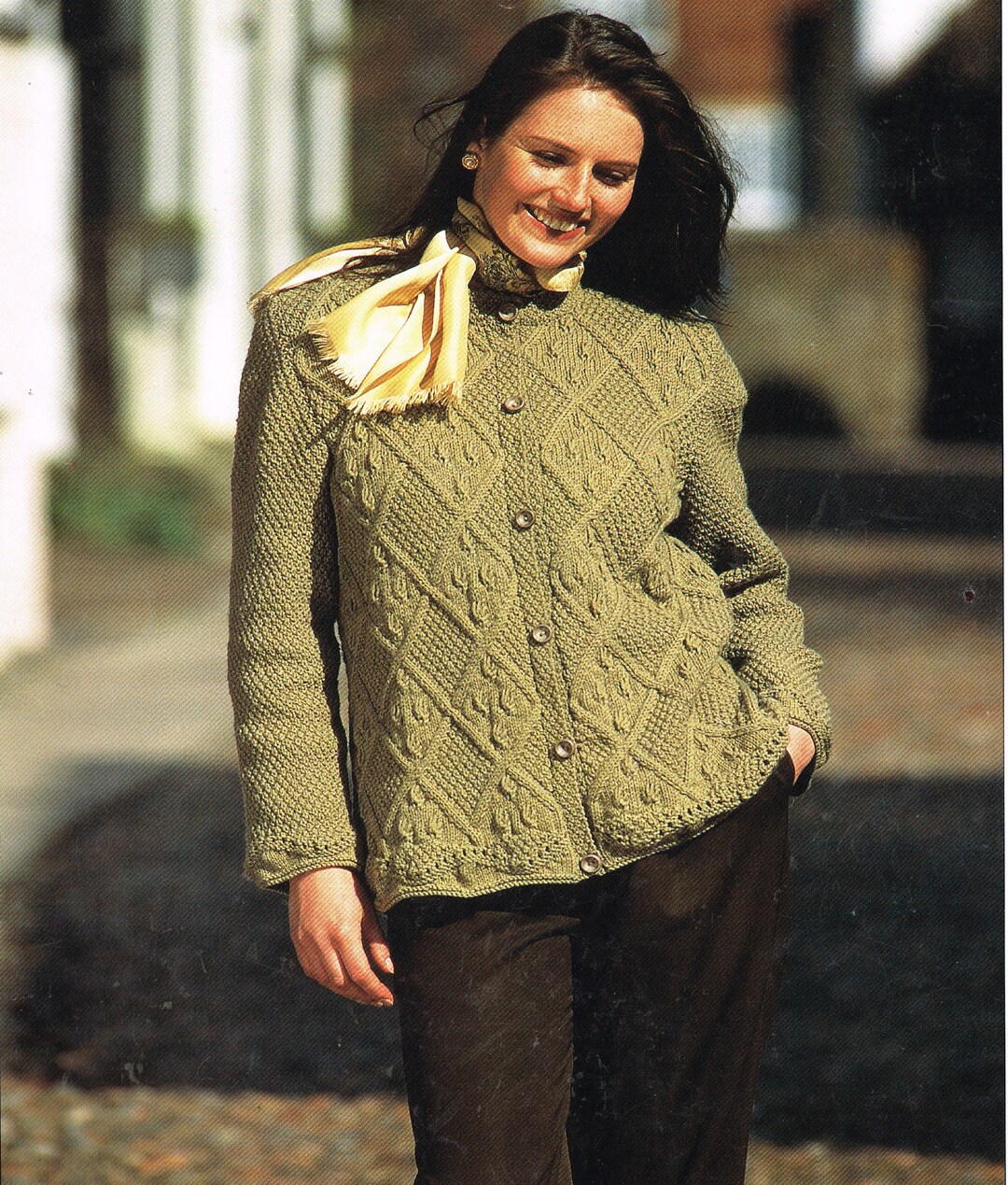 Knitting Pattern- Pdf- Ladies Cable Jacket, Loose Fitting Style- Fits ...