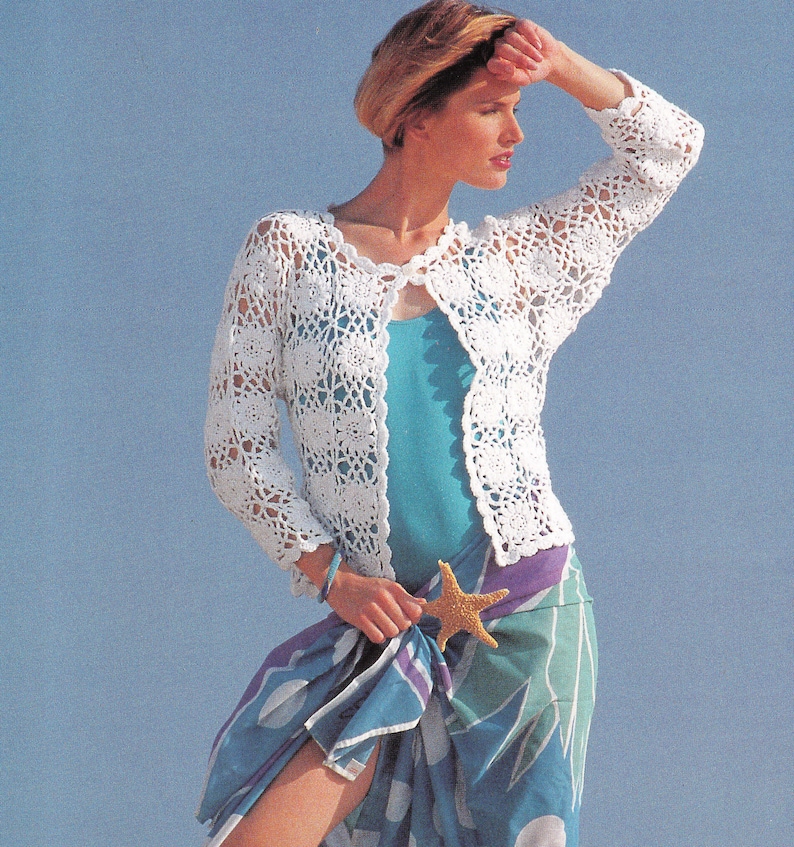 Ladies Summer Crochet, Motif Cardigan - Jacket- Instant Download ...