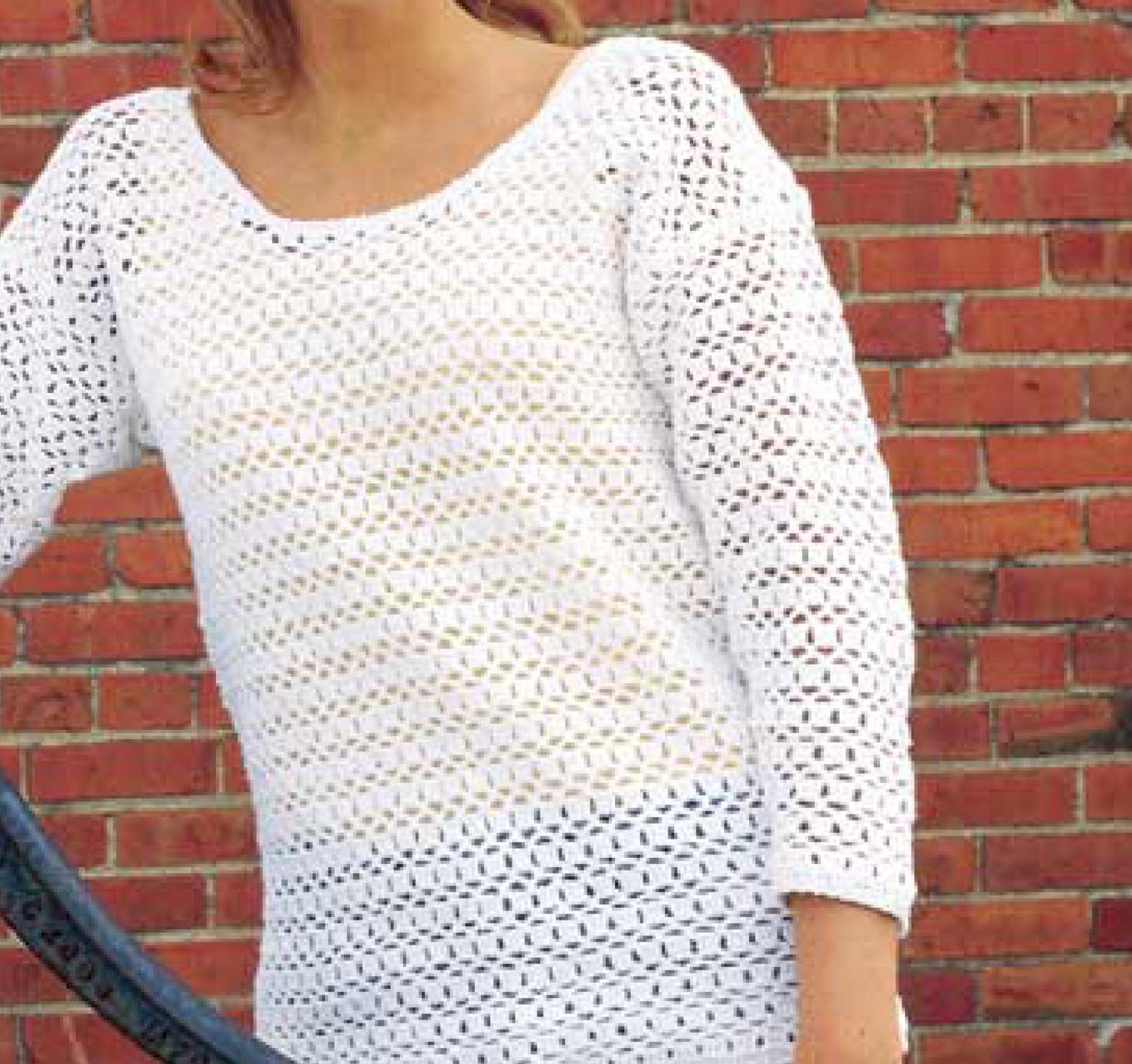 Crochet Round Jumper- Sweater in 2 Ply Cotton Yarn- Fits 36-44.inch ...
