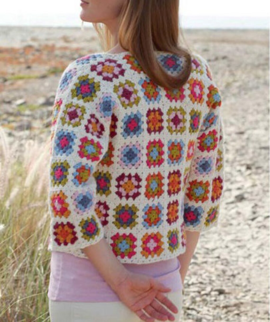 Crochet Granny Squares Summer Patchwork Cardigan Crochet Pattern- 4 Ply ...