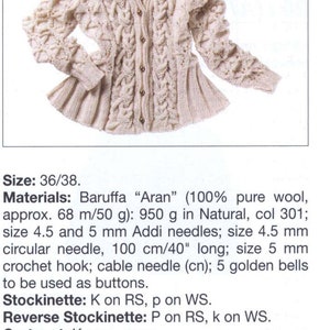 Bavarian Style Cable Jacket- Cardigan- Aran 10 Ply Worsted Wool ...