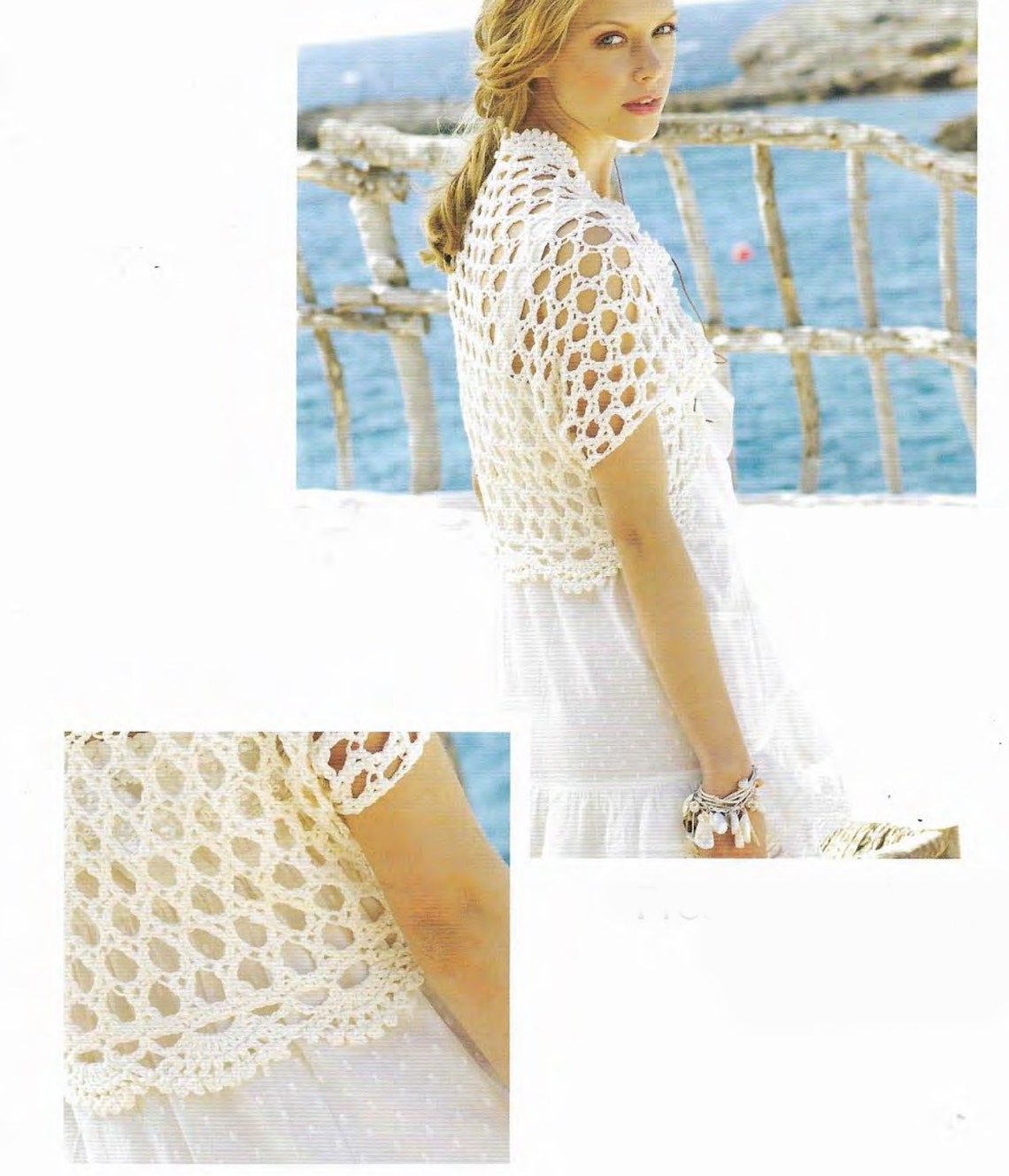 Womans & Girls Summer Lace Shrug Crochet Pattern- Luxury Cotton DK-8 ...