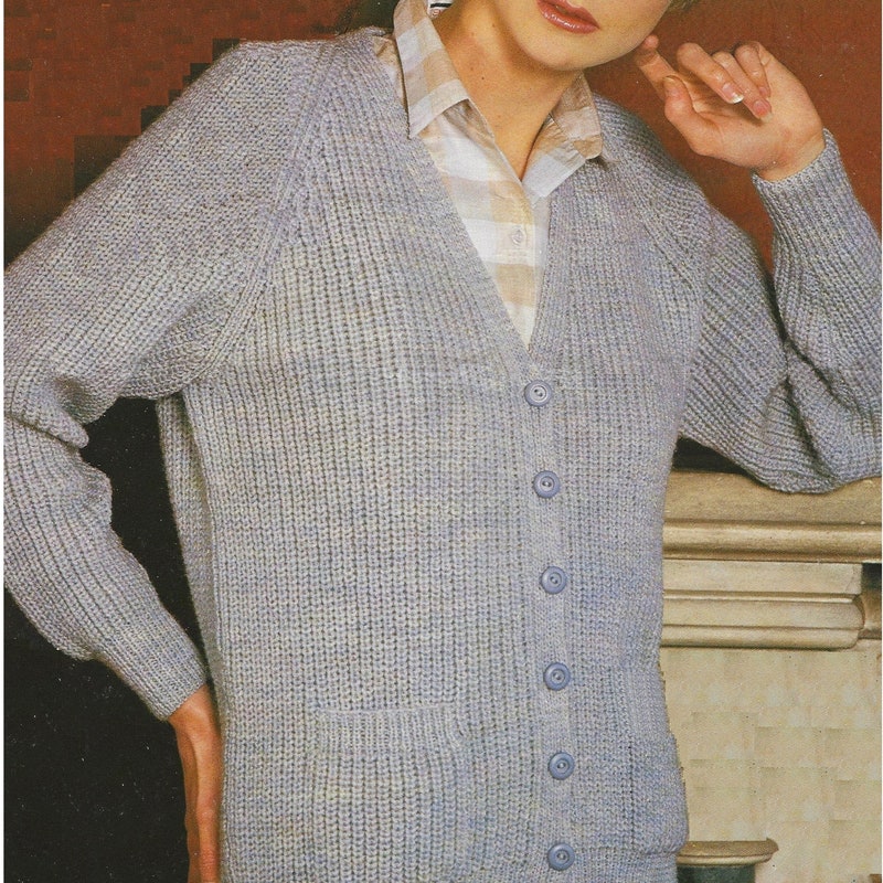 Fisherman Rib Knit Cardigan Pattern - Etsy