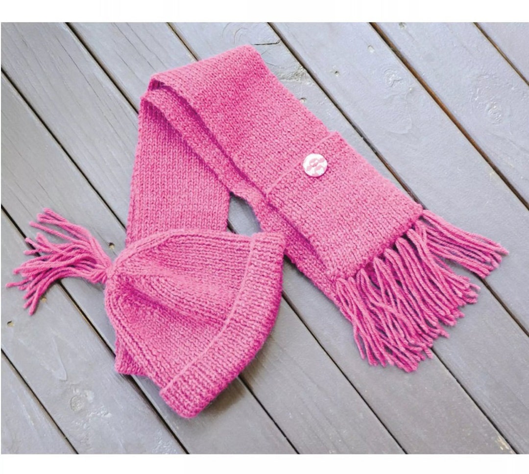 Childs Easy Quick Knit Scarf and Hat -DK/8PLY Knitting Pattern PDF ...