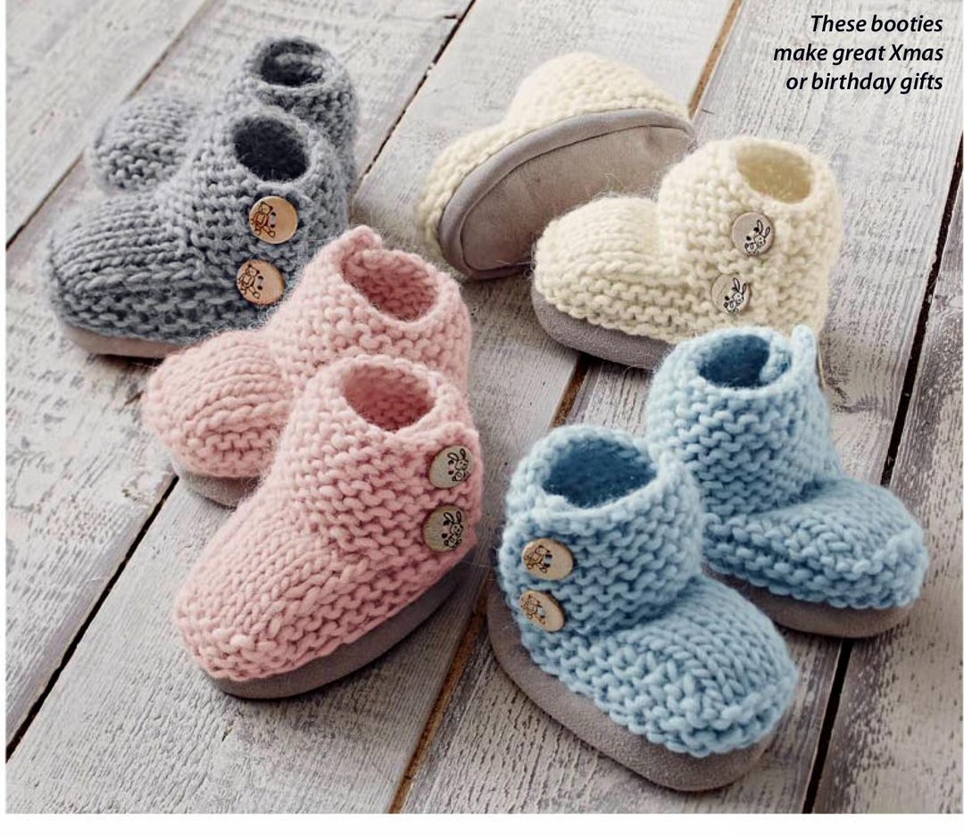 Easy Knit Chunky Slippers Knitting Pattern Knitted on 2 Needles Chunky ...