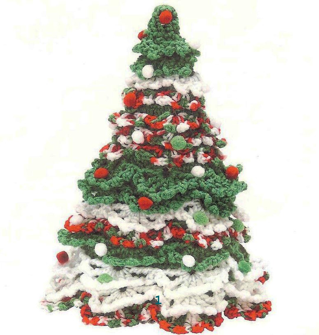 Crochet Christmas Tree- Worsted/aran Yarn- 30x25 Cm- Instant Download ...