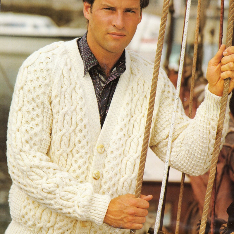 10ply Aran Cardigan - Etsy