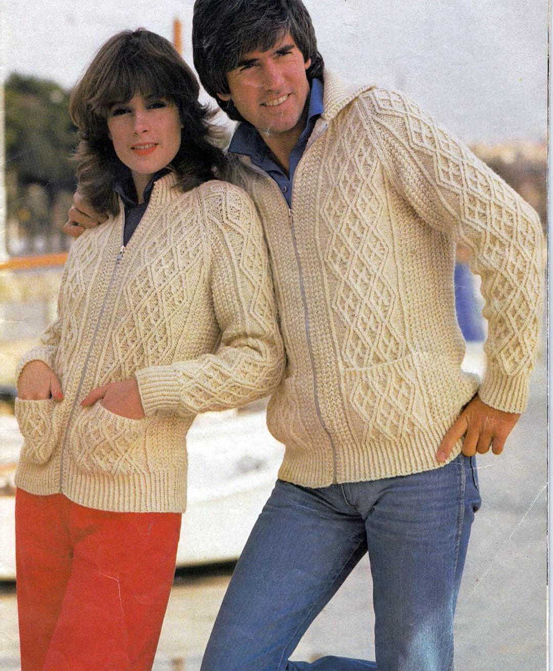Man Woman Zipped Cable Jackets Aran/worsted Wool Chest - Etsy UK