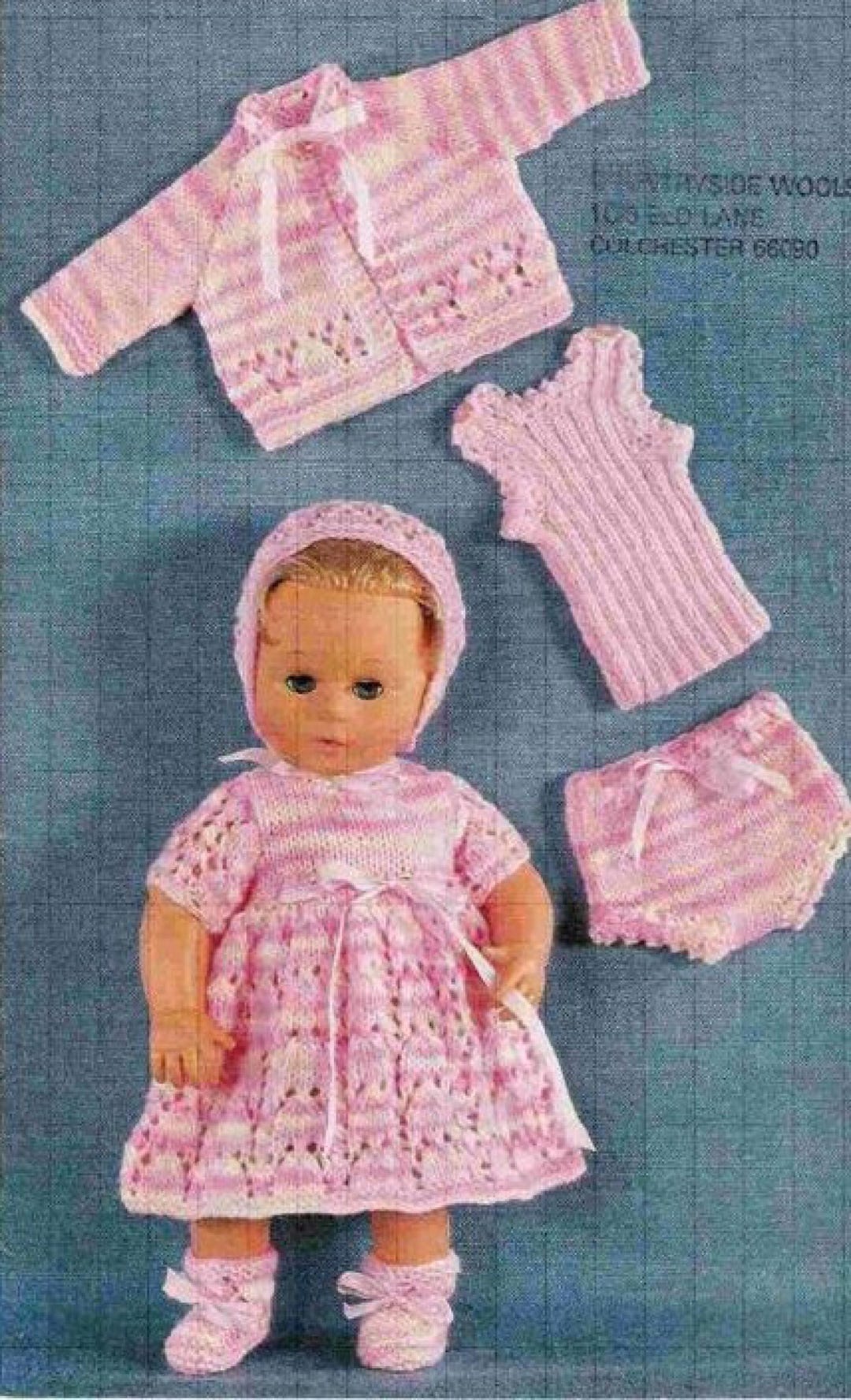 Dolls 5 Piece Outfits- Knitting Pattern- Fits 14" Dolls- DK 8 Ply Light ...