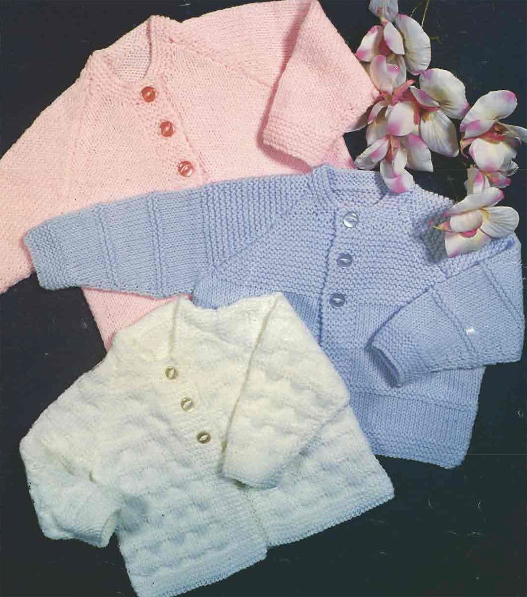 Very Easy Knit Baby Cardigans- 3 Styles- Dk/8ply - 19-21" Chest ...