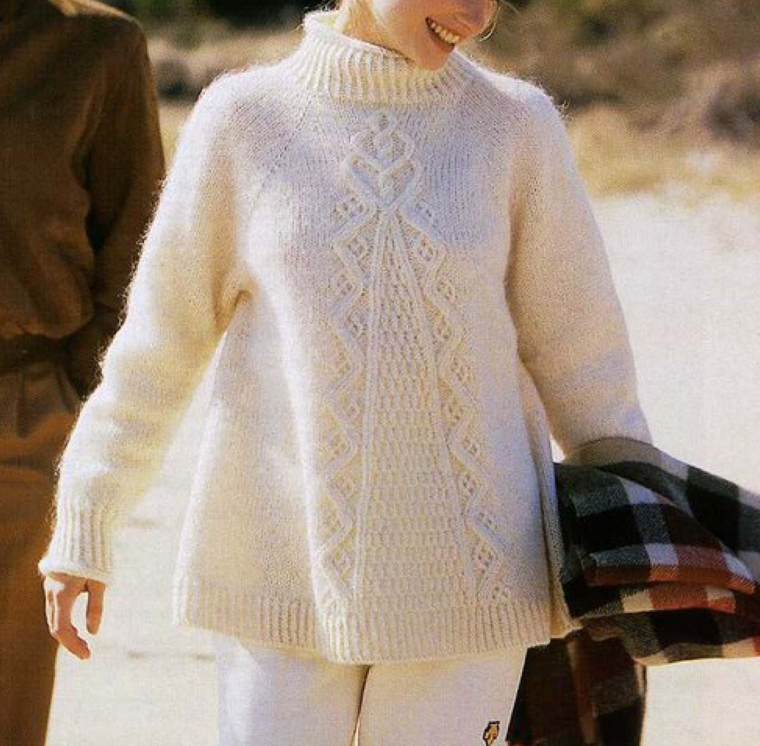 Woman's-ladies - High Neck A Line Tunic Loose Fit- Patterned Front ...