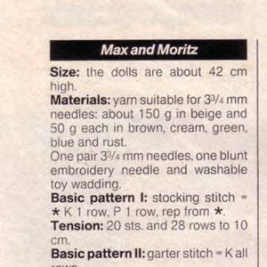 Max & Morice Knitted Dolls With Clothing- Knitting Pattern 42 Cm Height ...