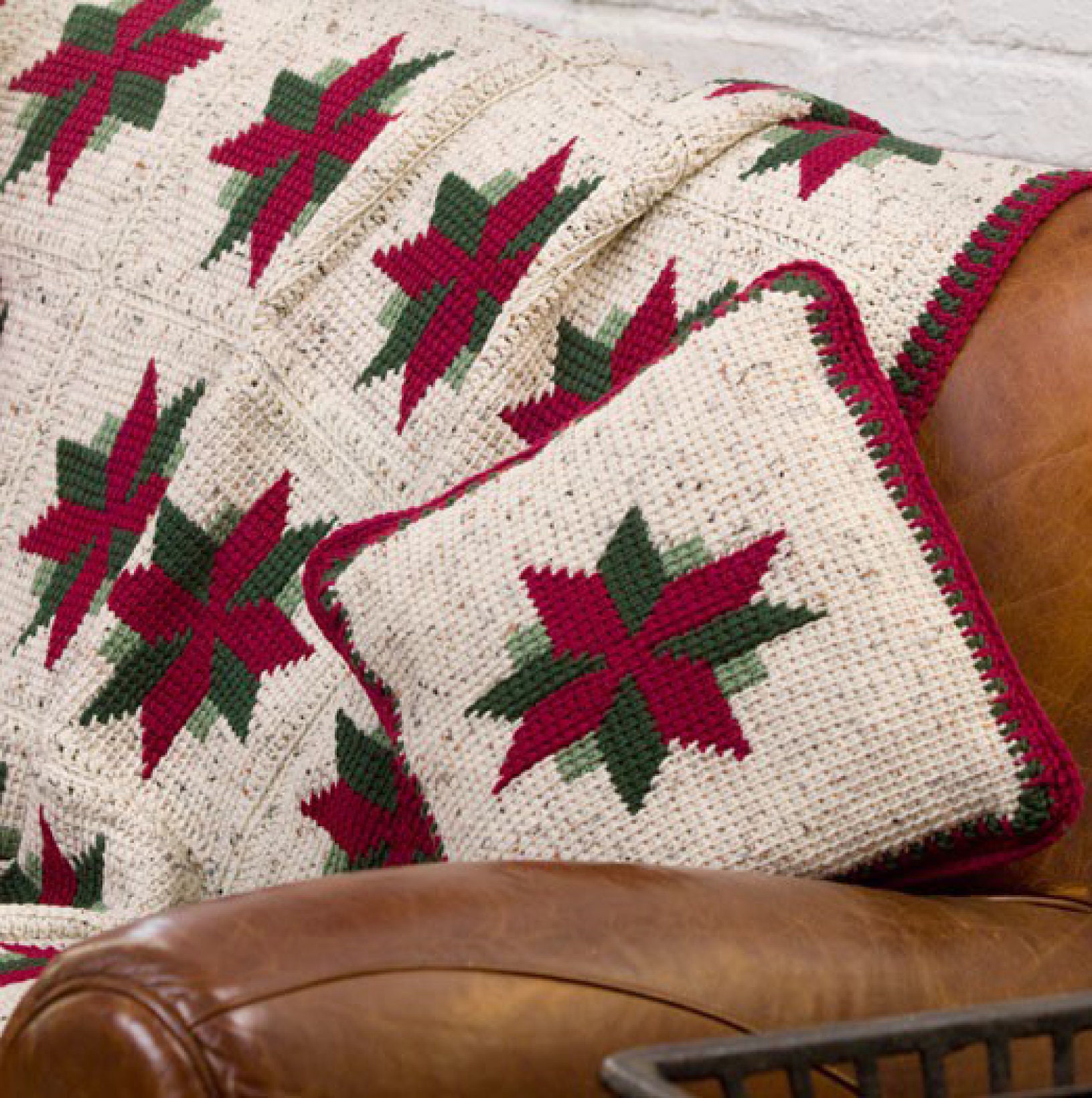 PDF Crochet Pattern-christmas Star Afghan Throw Cushion - Etsy