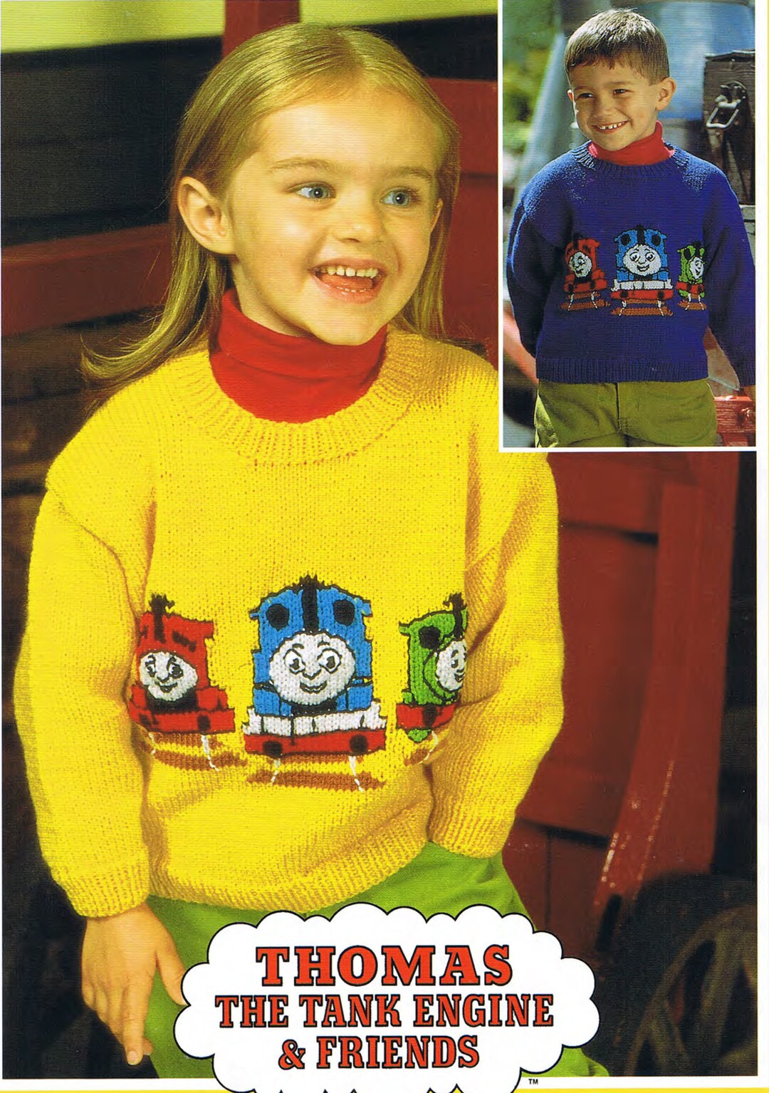 Knitting Pattern- Boys - Girls Thomas the Tank Engine Sweater- Jumper ...