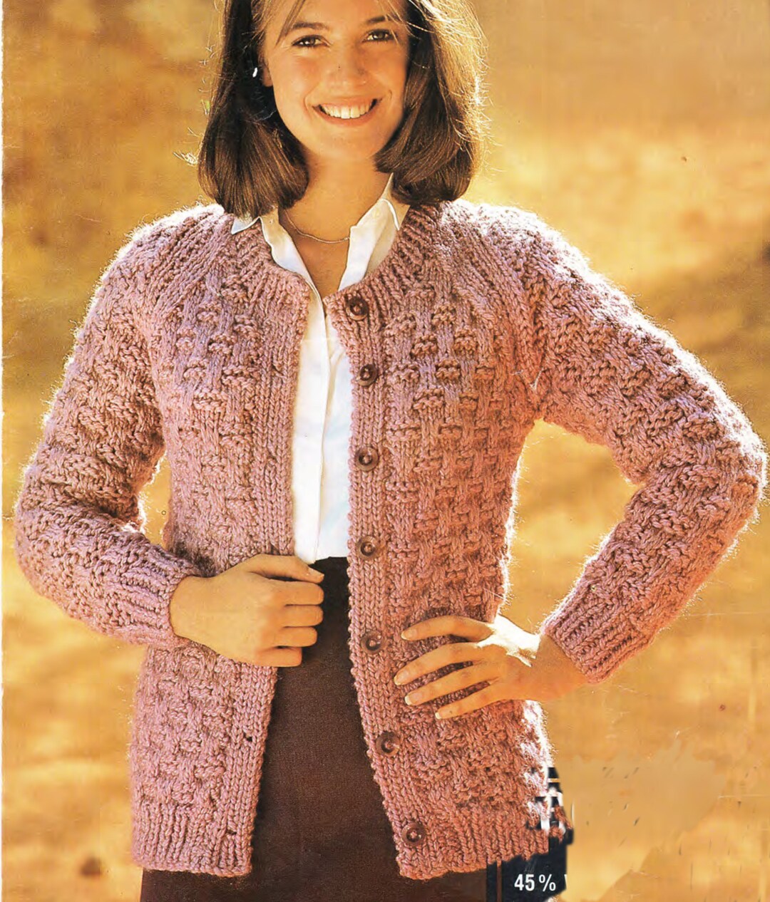 Womans Chunky Cardigan Round Neck Knitting Pattern - Knits up Quickly ...