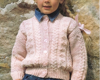 Knitting Pattern PDF Ladies Aran Cardigan Aran Wool Fits Chest 32 40 ...
