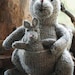 Kangaroo and Baby Joey, Knitting Pattern-aran Wool- 12" and 6" Tall ...