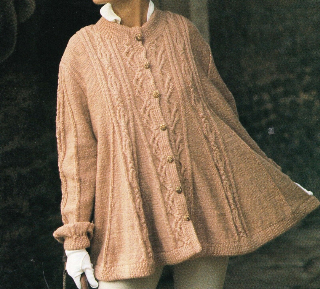 Knitting Pattern Instant Download-ladies DK Swing Jacket Coat Pattern ...
