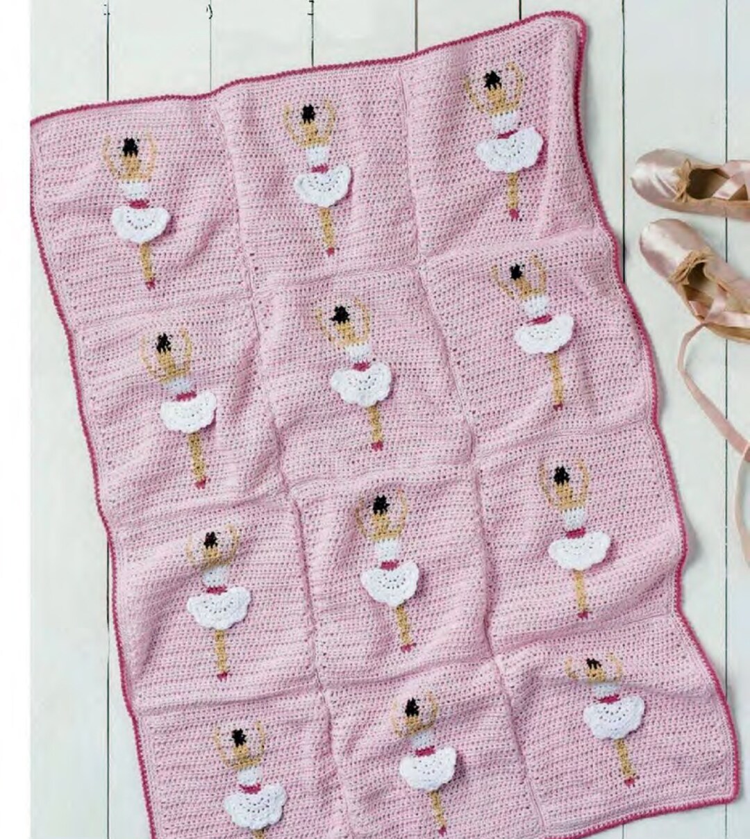Girl's Ballerina Crochet Blanket/pram Cover Pattern-dk/8ply Cute ...
