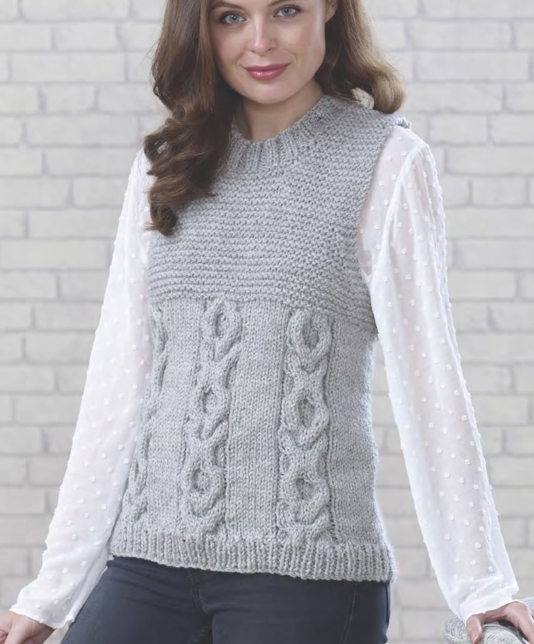 Woman's Easy Chunky Waistcoat & Slipover Sweater Vest 28" - 46 ...