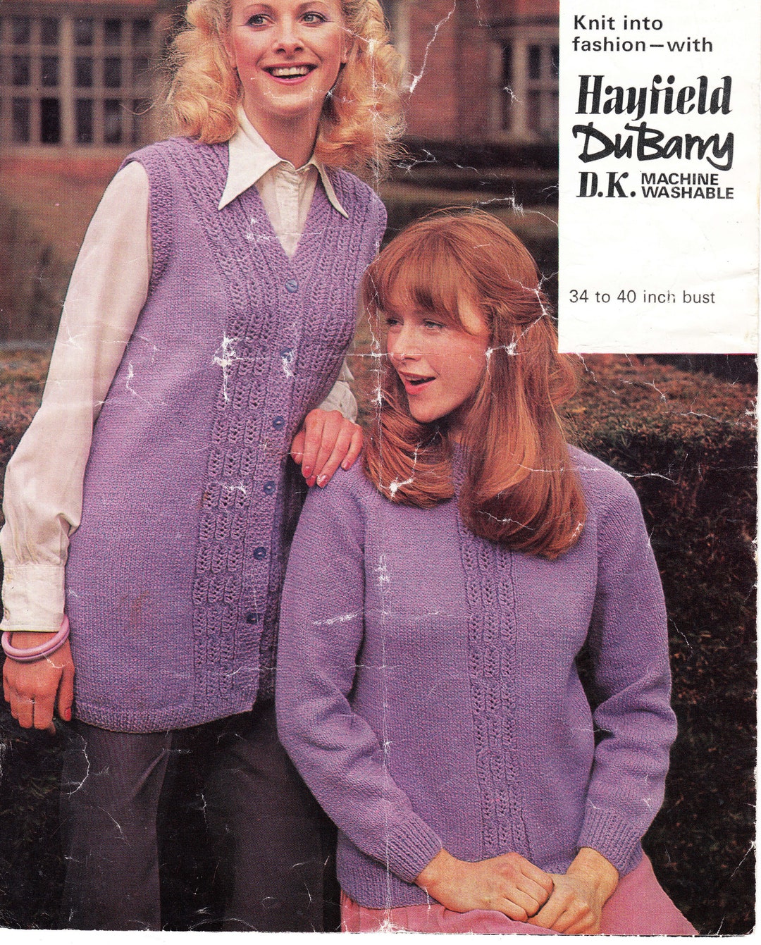 Ladies-vintage Longline Sleeves Cardigan & Sweater- Jumper in DK 8ply ...