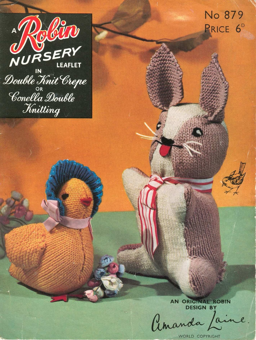 Vintage Rabbit and Duck Knitting Pattern Knitted in DK Wool -PDF ...