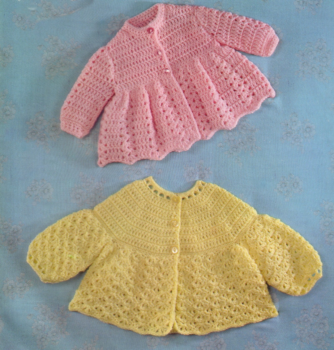 Crochet Matinee Jackets-cardigans- 2 Styles - DK/8 Ply- Instant ...