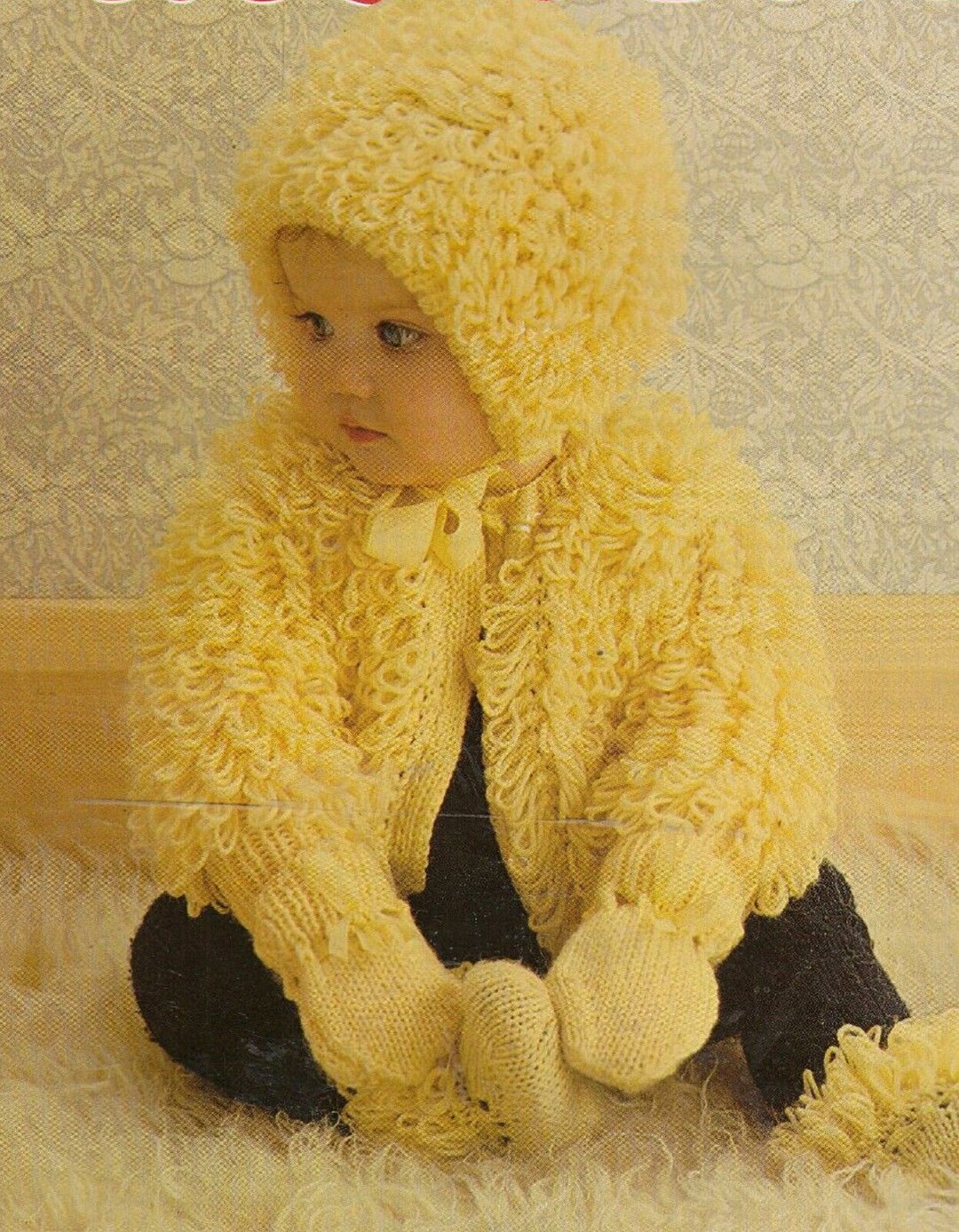 Baby Loopy Jacket and Hat. Knitted in DK 8 Ply Light Worsted Wool and ...