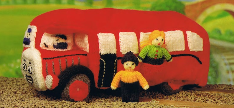 Knitting Pattern- Boys - Bertie the Bus Stuffed Soft Toy- DK -8 Ply- 8 ...