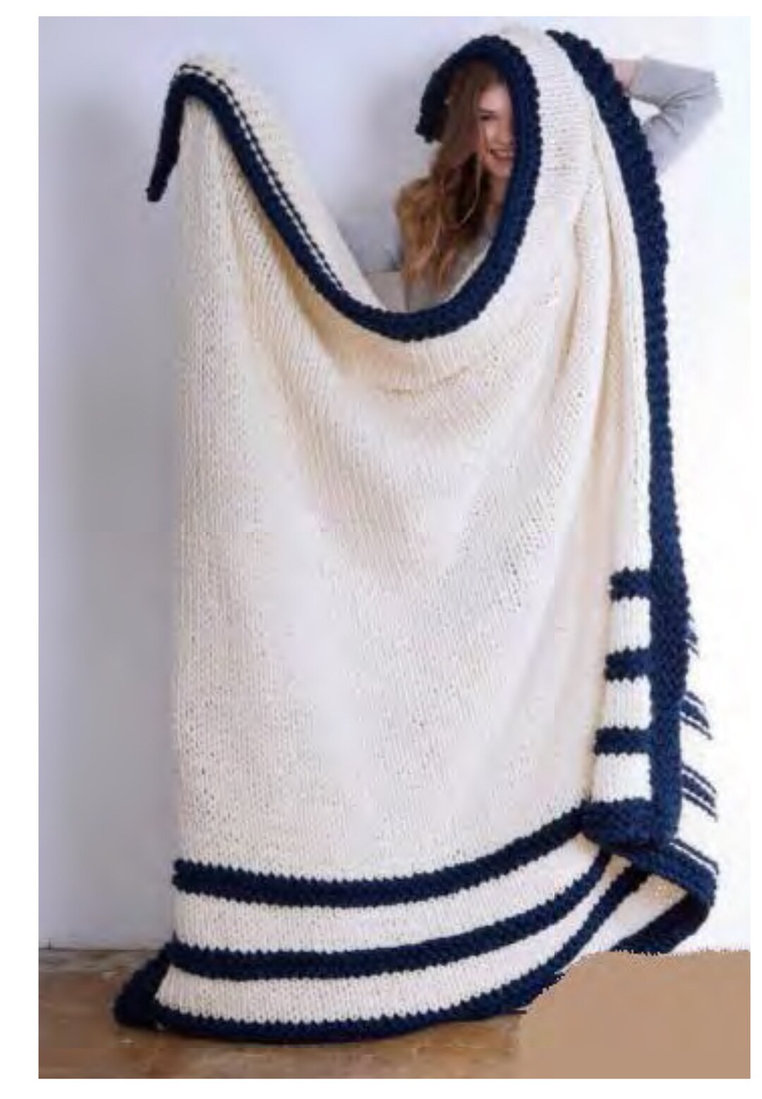 PDF Knitting Pattern-super Chunky Easy Knit Bed Throw-afghan- Quick ...