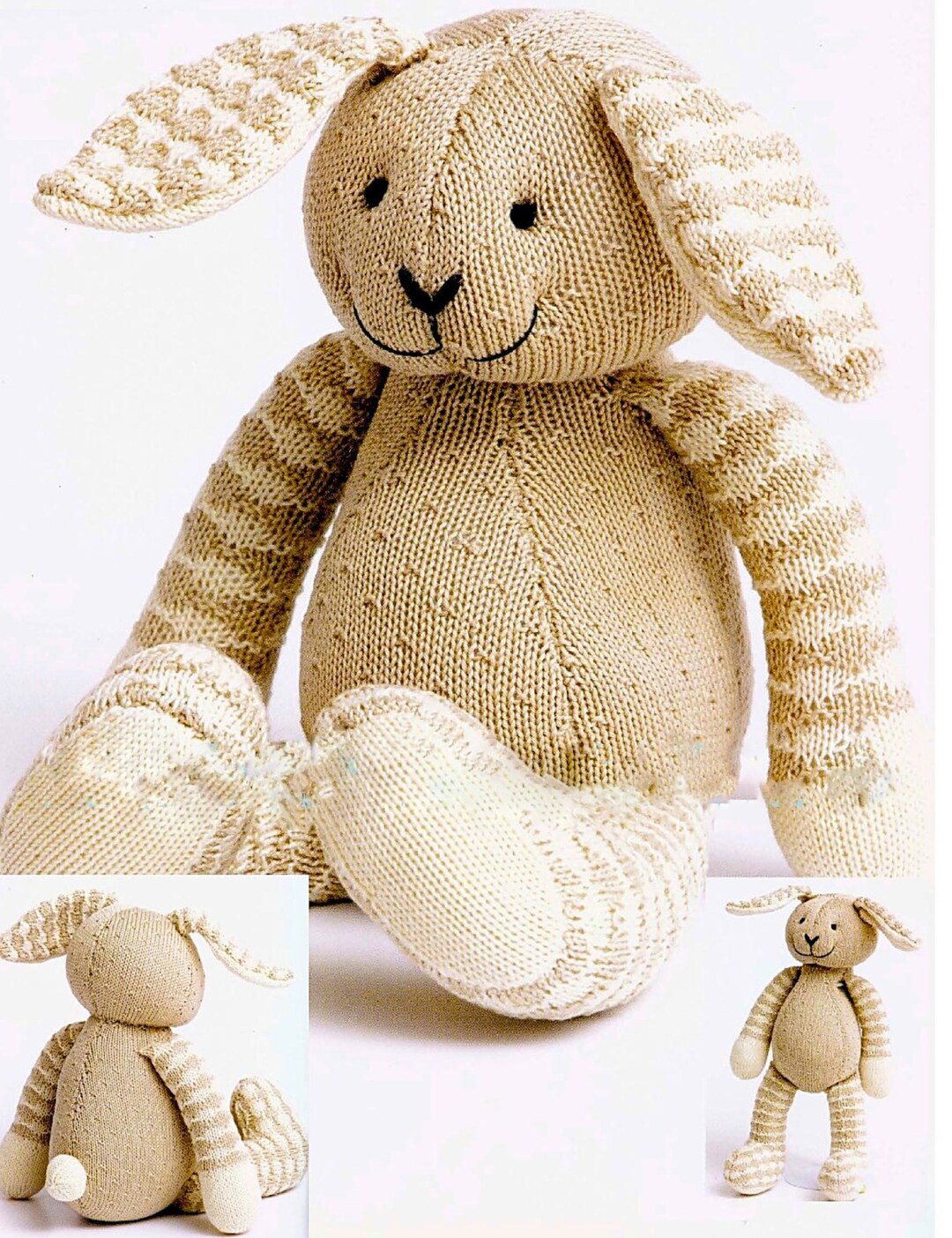 14" Toy Rabbit Knitting Pattern- 4ply Wool- Instant Download - Etsy ...
