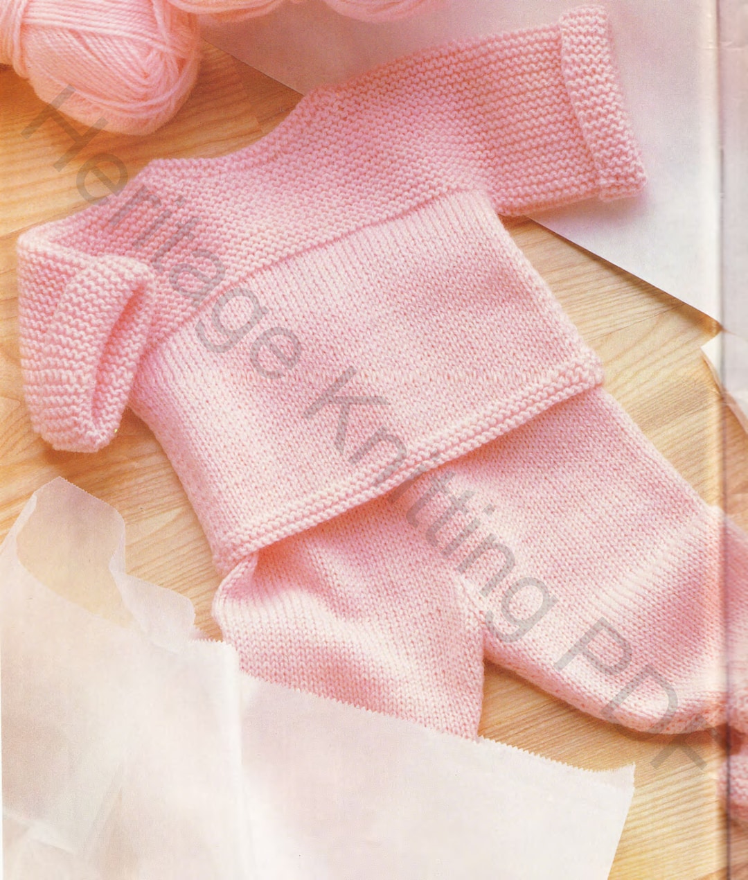PDF Knitting Pattern. Baby Wrap Around Jacket Pull on Trousers, Dk/8ply ...
