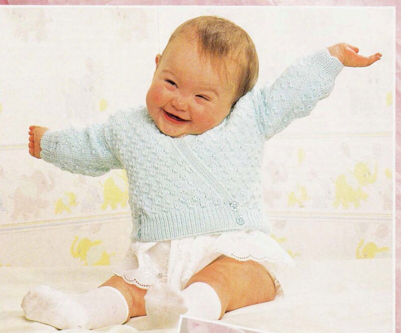 PDF Knitting Pattern Baby's Lovely Cross Over Cardigan in 4 Ply, Fits ...