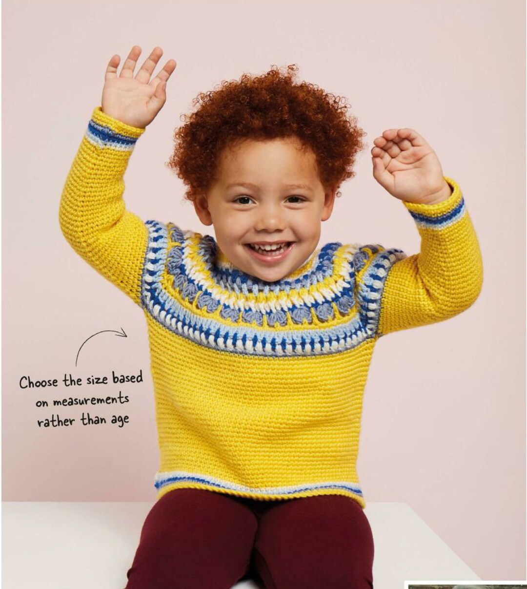 Crochet Pattern- Baby Crochet Icelandic Yoked- Sweater- Jumper-fits- 6 ...