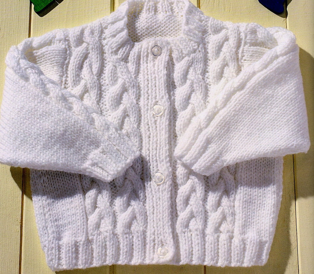 PDF Knitting Pattern-baby Boy/ Girl Easy Knit Cable Cardigans- 2 Styles ...