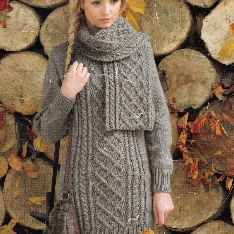 Aran Cable Knit Dress - Etsy