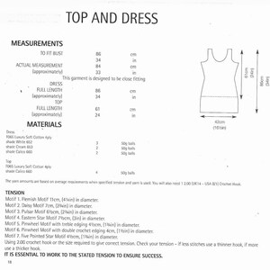 Crochet Summer Round Neck Patchwork Dress & Top in 4ply Soft Cotton 34 ...