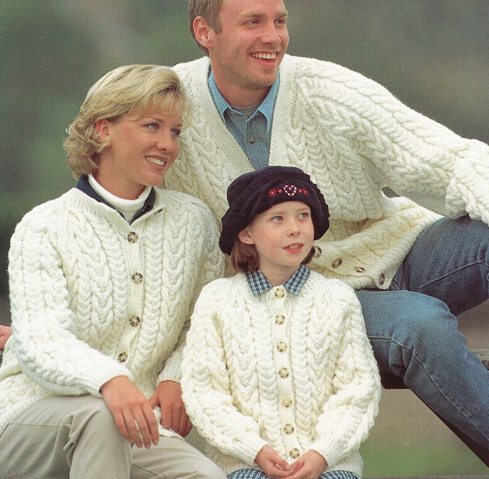 Traditional Aran Cardigans Women's Mens Childrens Round & V Neck Styles ...