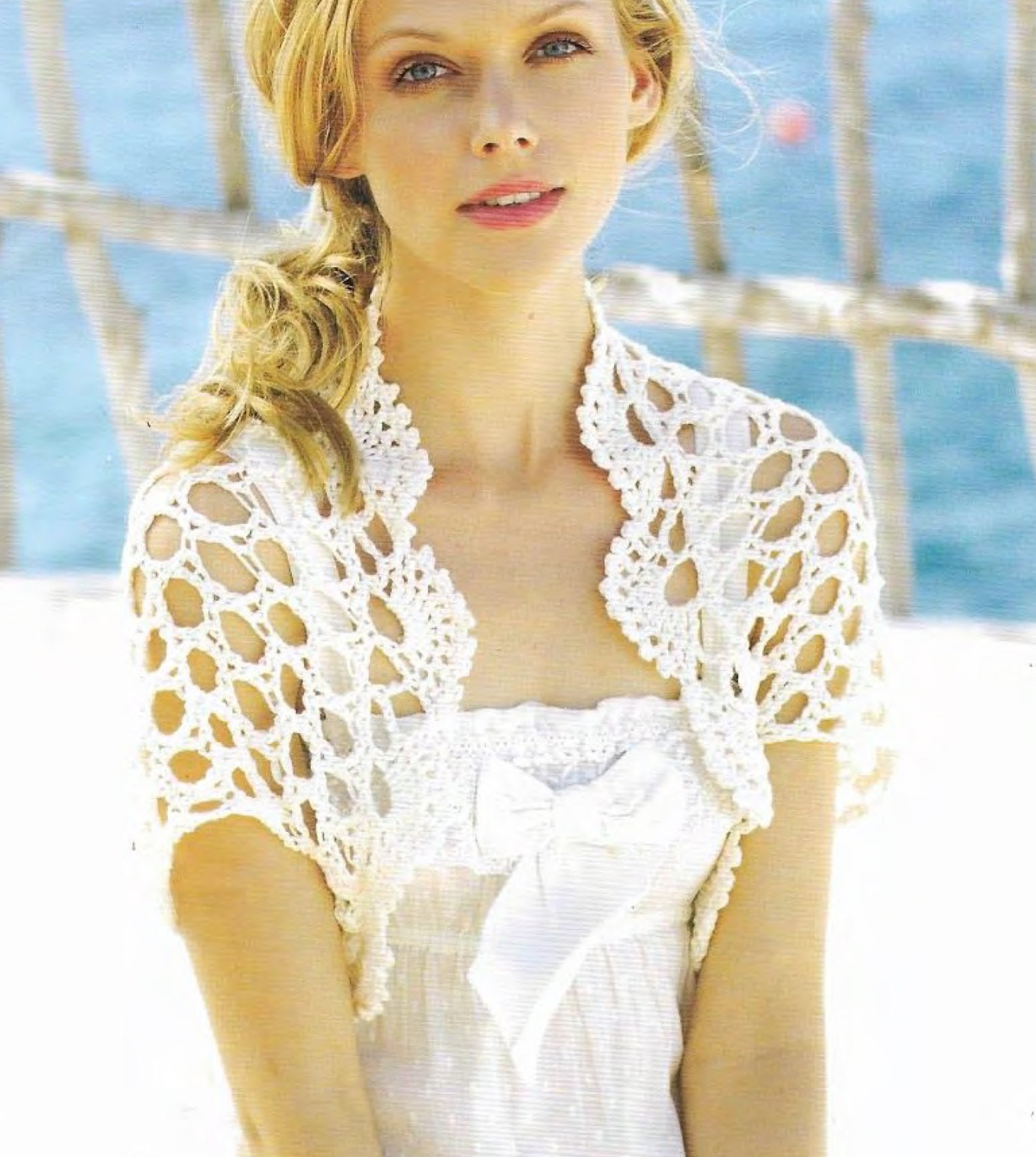 Womans & Girls Summer Lace Shrug Crochet Pattern- Luxury Cotton DK-8 ...