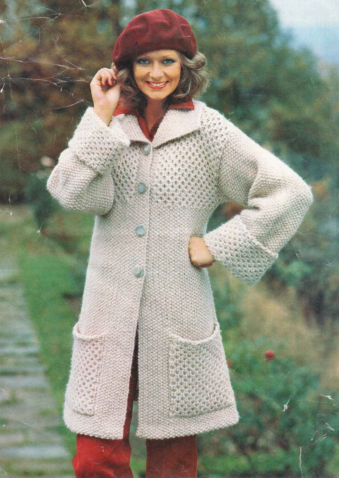 Woman's-ladies, Long Chunky Knitted Coat, Jacket - Chunky/bulky Knit ...