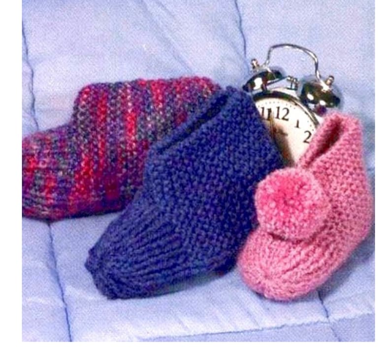 Easy Knit Slippers-bulky Weight Wool Fit Small Medium - Etsy